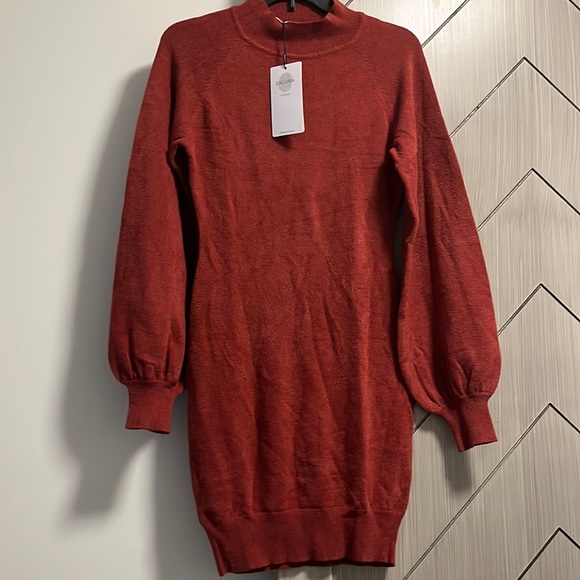 Dresses | Deep Red Sweater Dress Made By Exlura | Poshmark